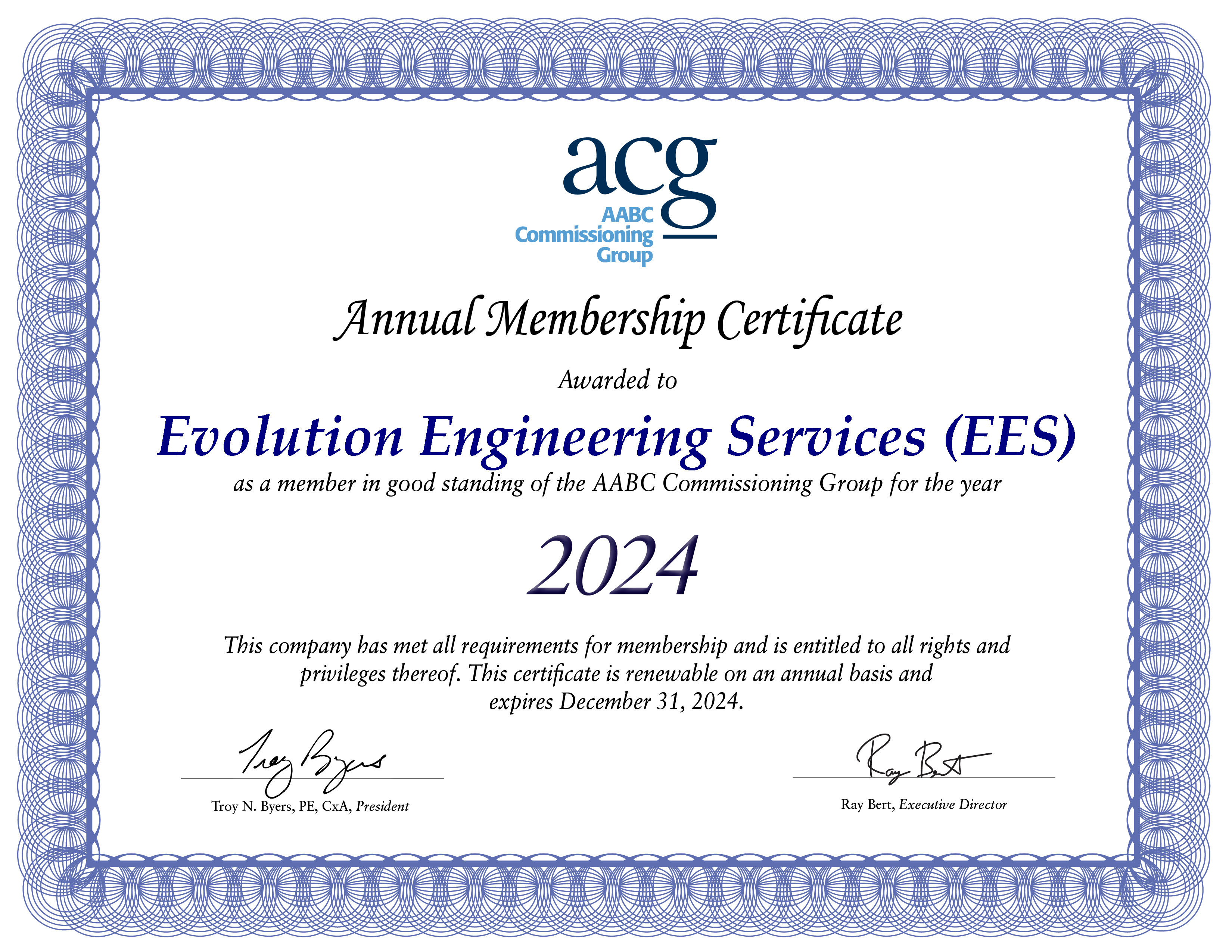 Our Certificates | Evolution Engineering Services