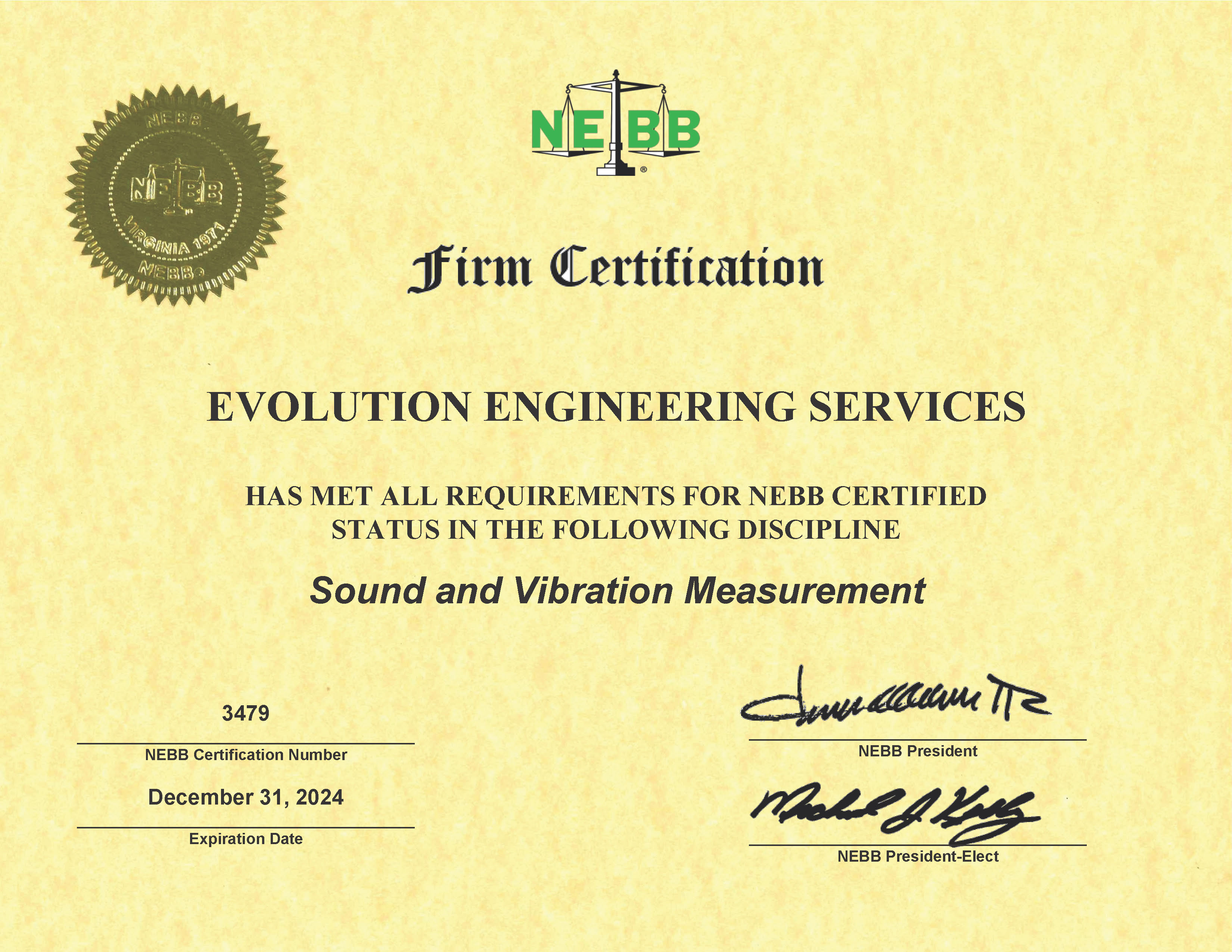 Our Certificates | Evolution Engineering Services